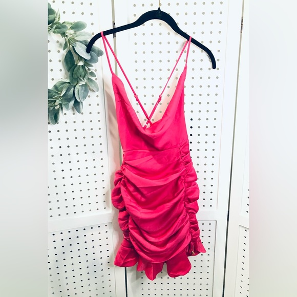 Hello Molly | Dresses | New Hello Molly Hot Pink Mini Ruffle Dress Size ...